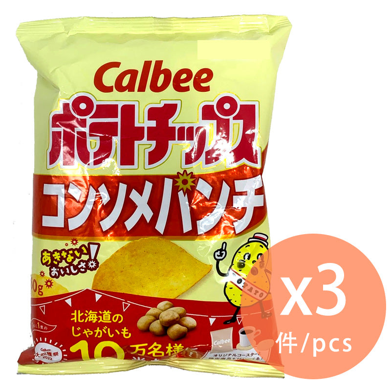 Calbee - CALBEE POTATO CHIPS 清湯味薯片 60g x 3包(4901330523688_3)[日本直送] – 香港零食大王